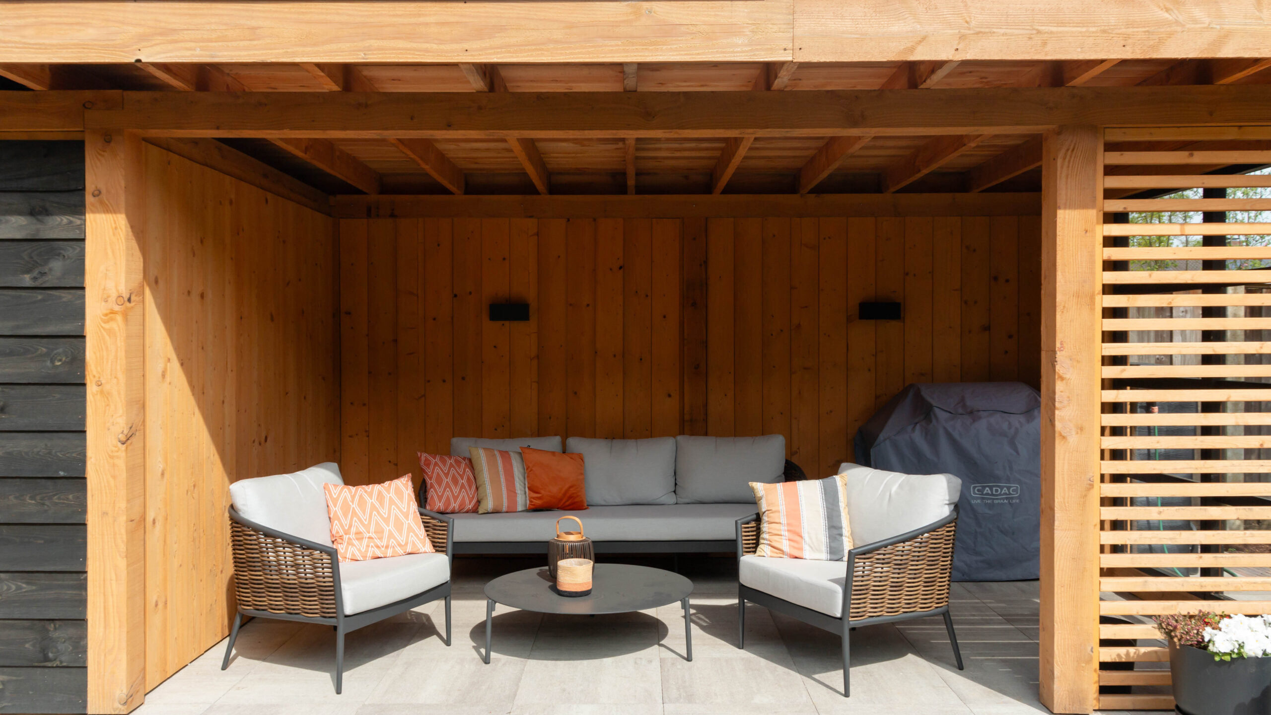 Moderne overkapping met schuur 600x300cm | Outdoor Gigant